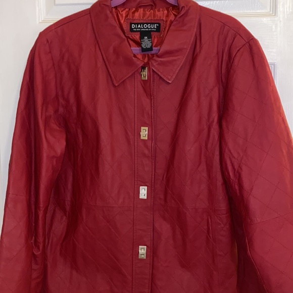 Dialogue | Jackets & Coats | Dialogue Leather Jacket Sz X Burnt Red ...
